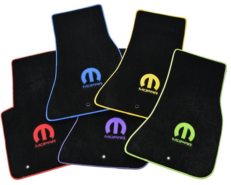 MOPAR 2-Pc Black Carpet Floor Mats 11-23 Dodge Charger "MOPAR" Logo 2 ...