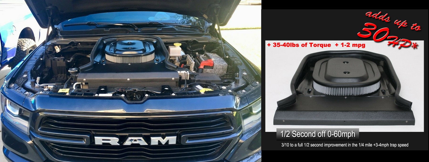 Vararam Ram Air Intake System 19-up Ram Truck 5.7L Hemi Vararam Ram Air ...