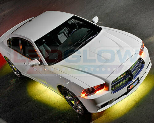 LEDGlow 4pc Yellow LED Slimline Underbody Underglow Lighting Kit ...